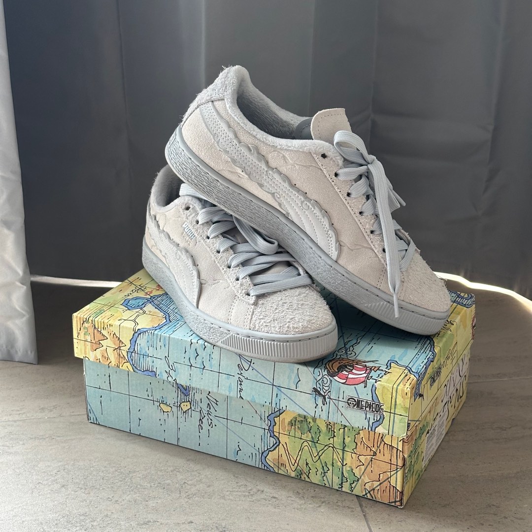 Puma x One Piece Suede Luffy gear 5 edition, Fesyen Pria, Sepatu ...
