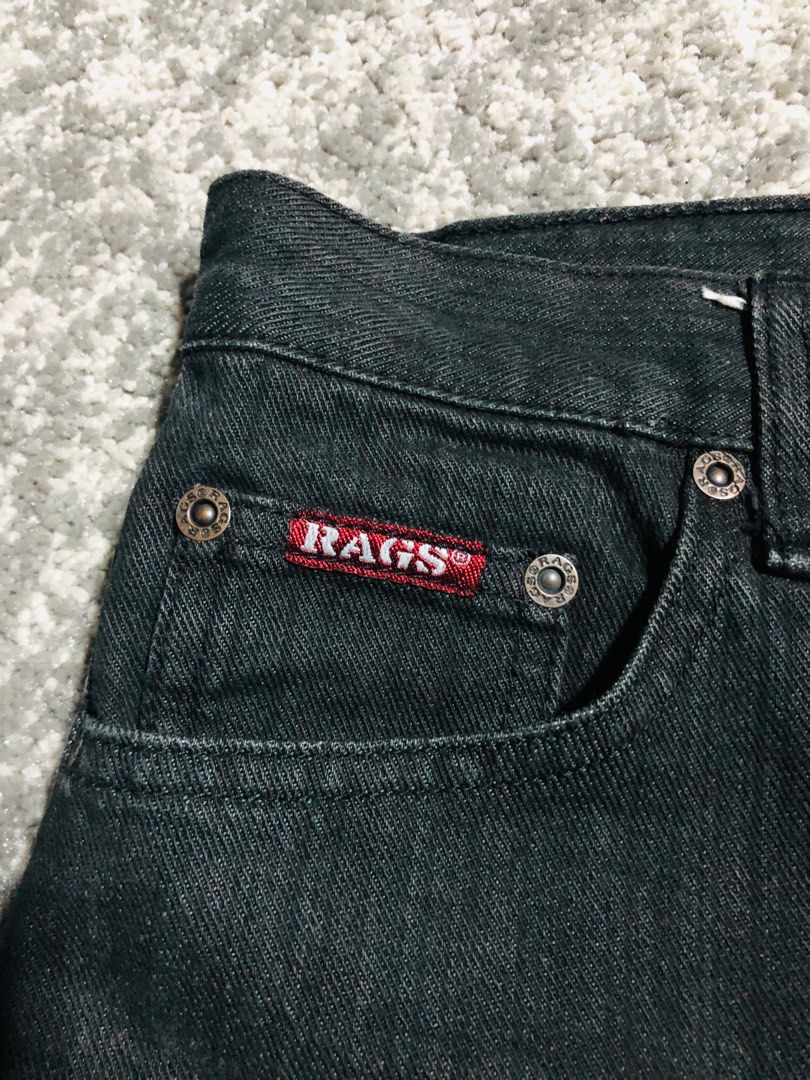 Rags denim pants black, Men's Fashion, Bottoms, Jeans on Carousell
