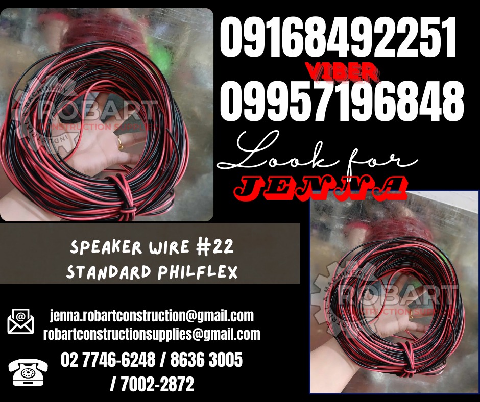 speaker wire #22 standard philflex color: black/red, Commercial ...