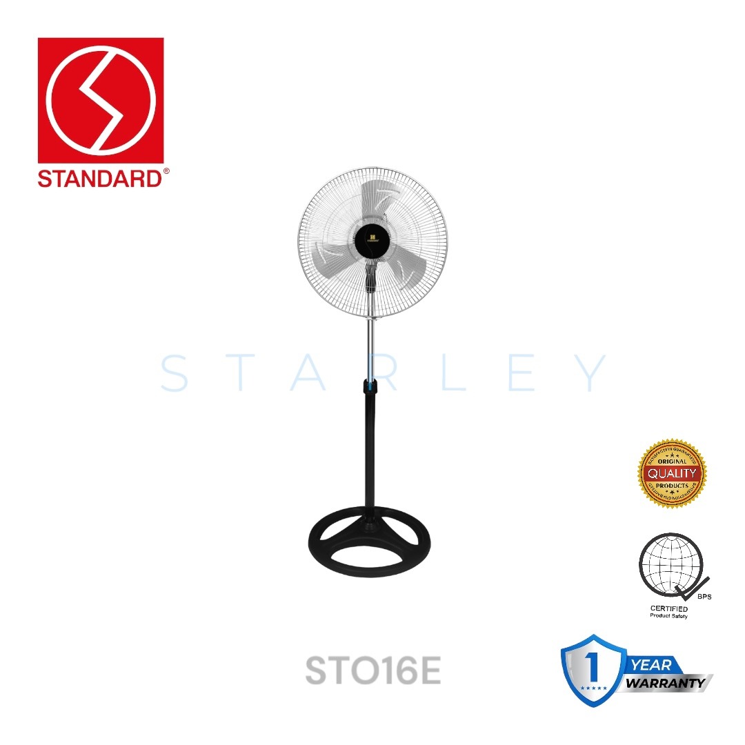 STANDARD Stand Fan 16" Metal Blade (STO16E), Furniture & Home Living ...