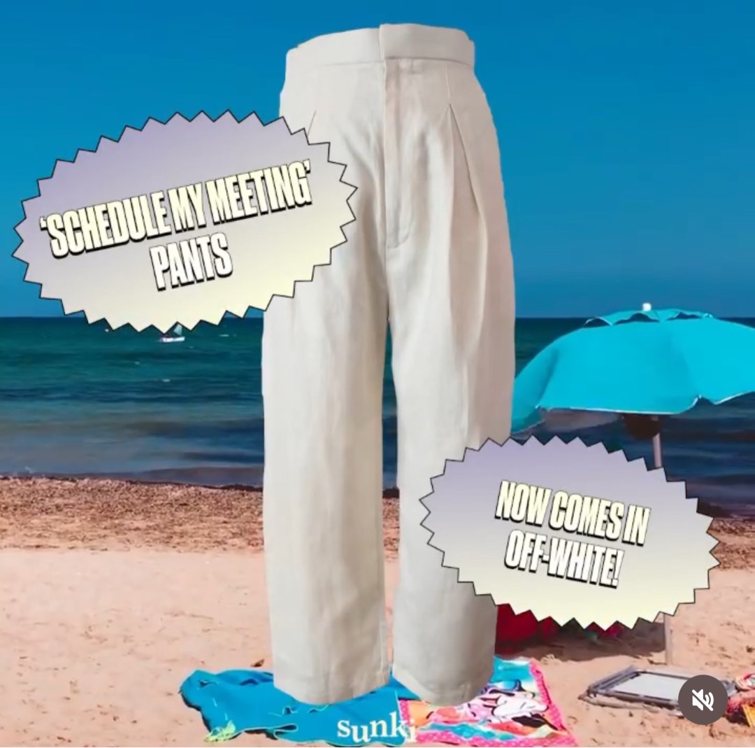 Sunki Off-White Linen pants, Women's Fashion, Bottoms, Other Bottoms on Carousell