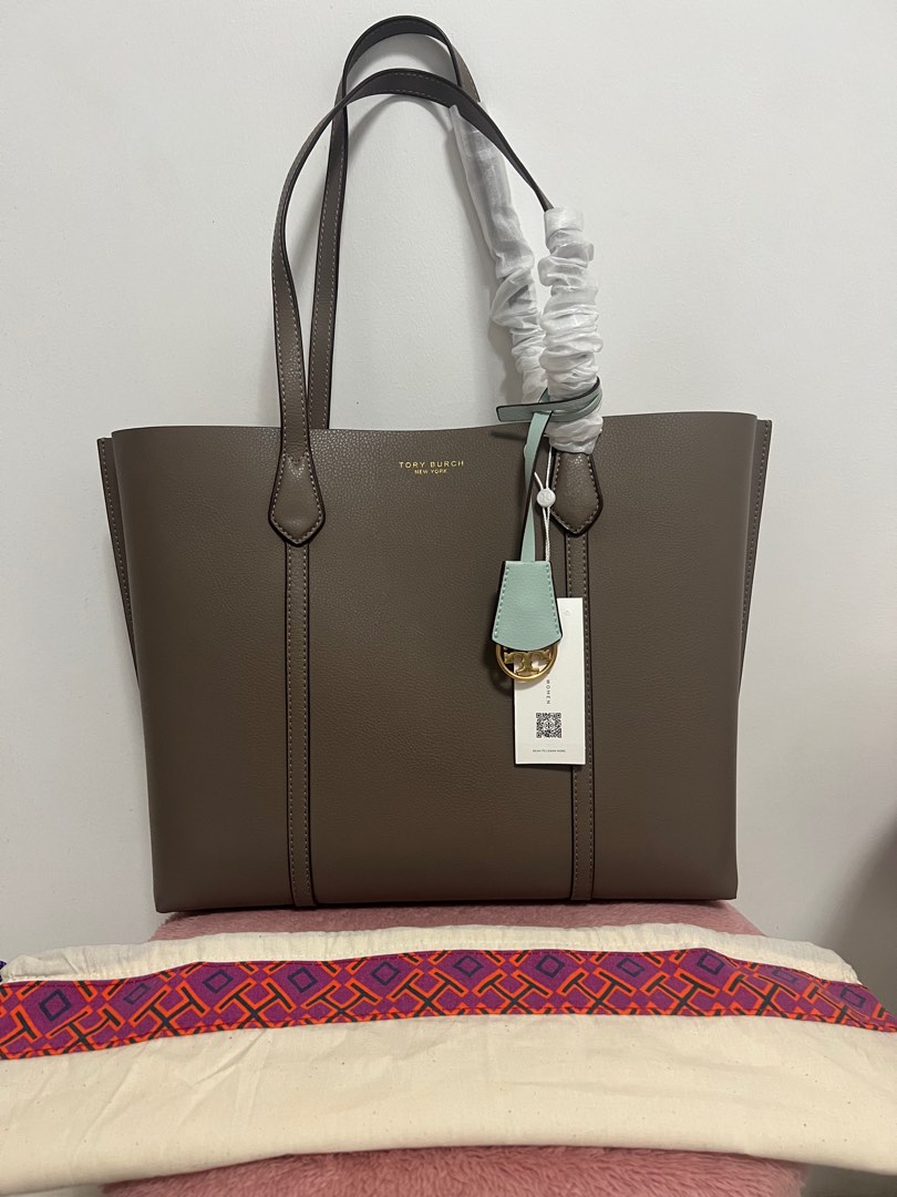 Tory Burch Perry Triple Compartment in Grey Heron Tote Bag, Luxury ...