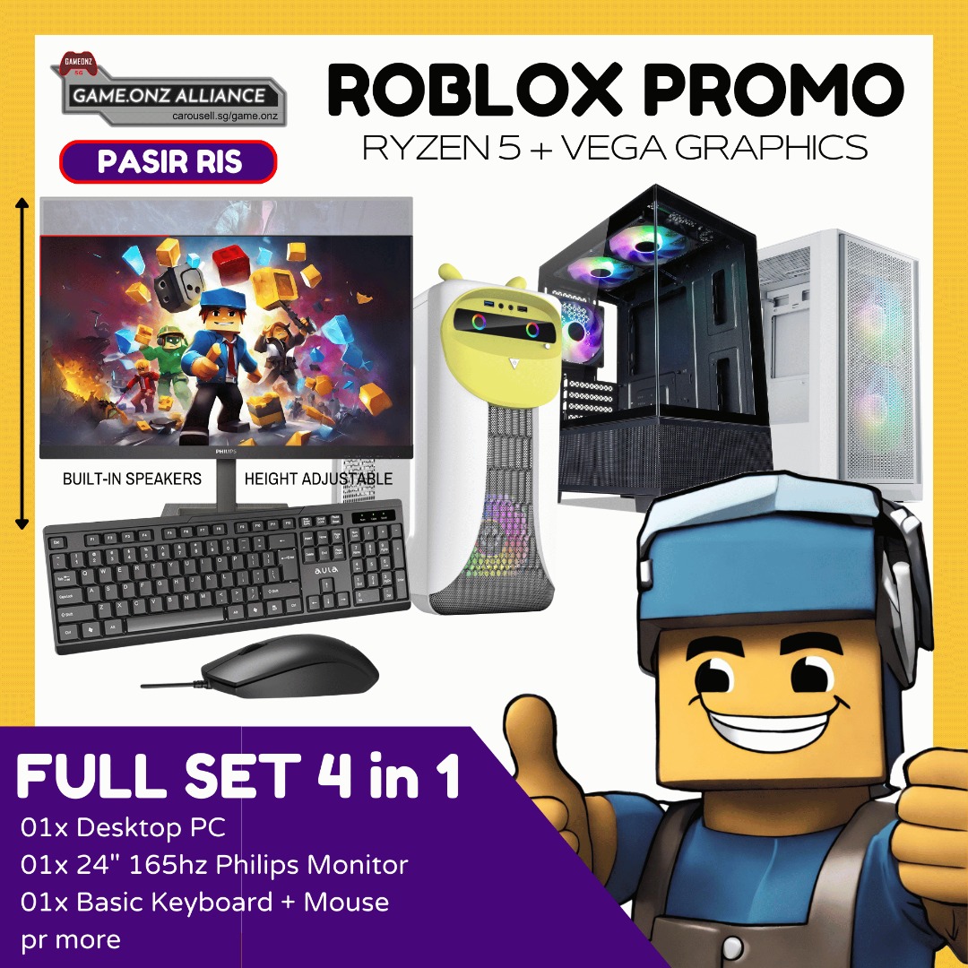 ULTIMATE ROBLOX BUNDLE FULL SET| Gaming PC + 165hz Gaming Monitor ...