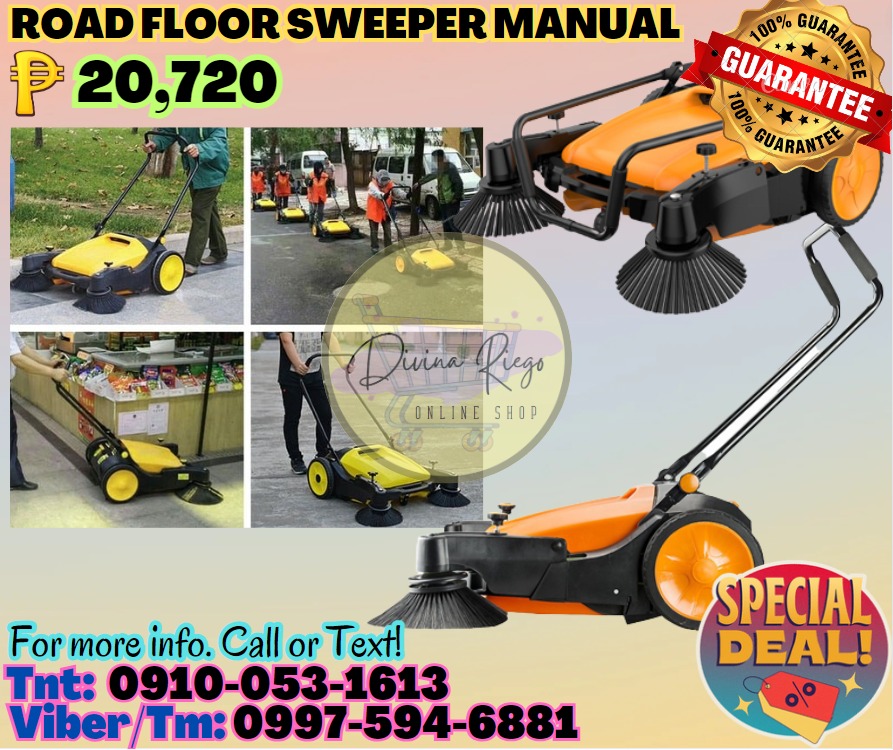 Walk Behind Floor Sweeper Industrial Floor Sweeper Machine Parking Lot ...