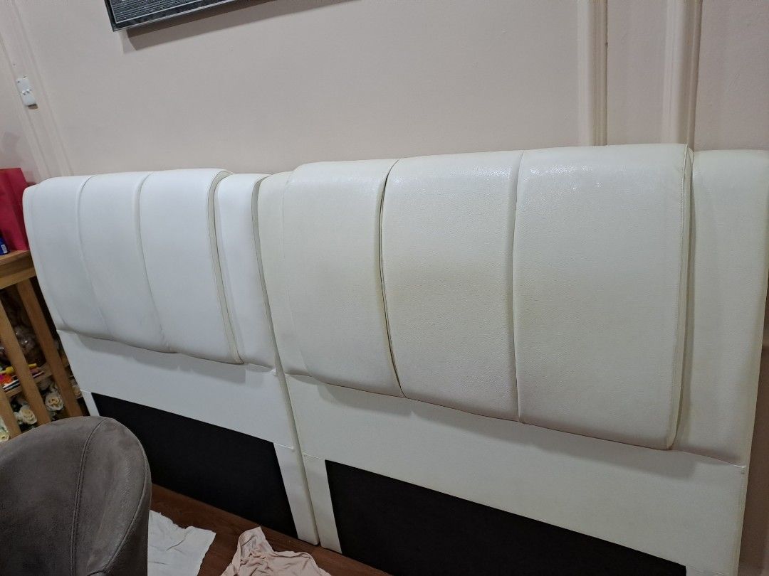 WHITE HEADBOARD/ KEPALA KATIL, Furniture & Home Living, Bedding ...