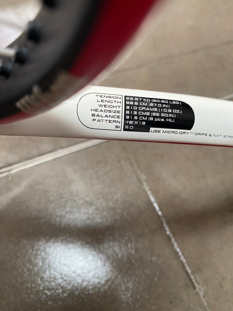 Wilson N code six one tennis racket, Sports Equipment, Sports & Games ...