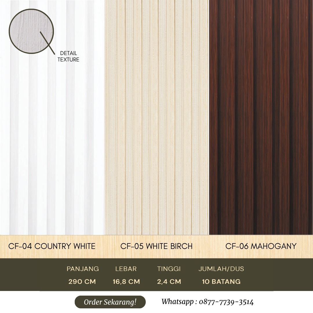 WPC WALLPANEL DINDING / WALL PANEL WPC CHIARA PANJANG 2,9M, Properti ...