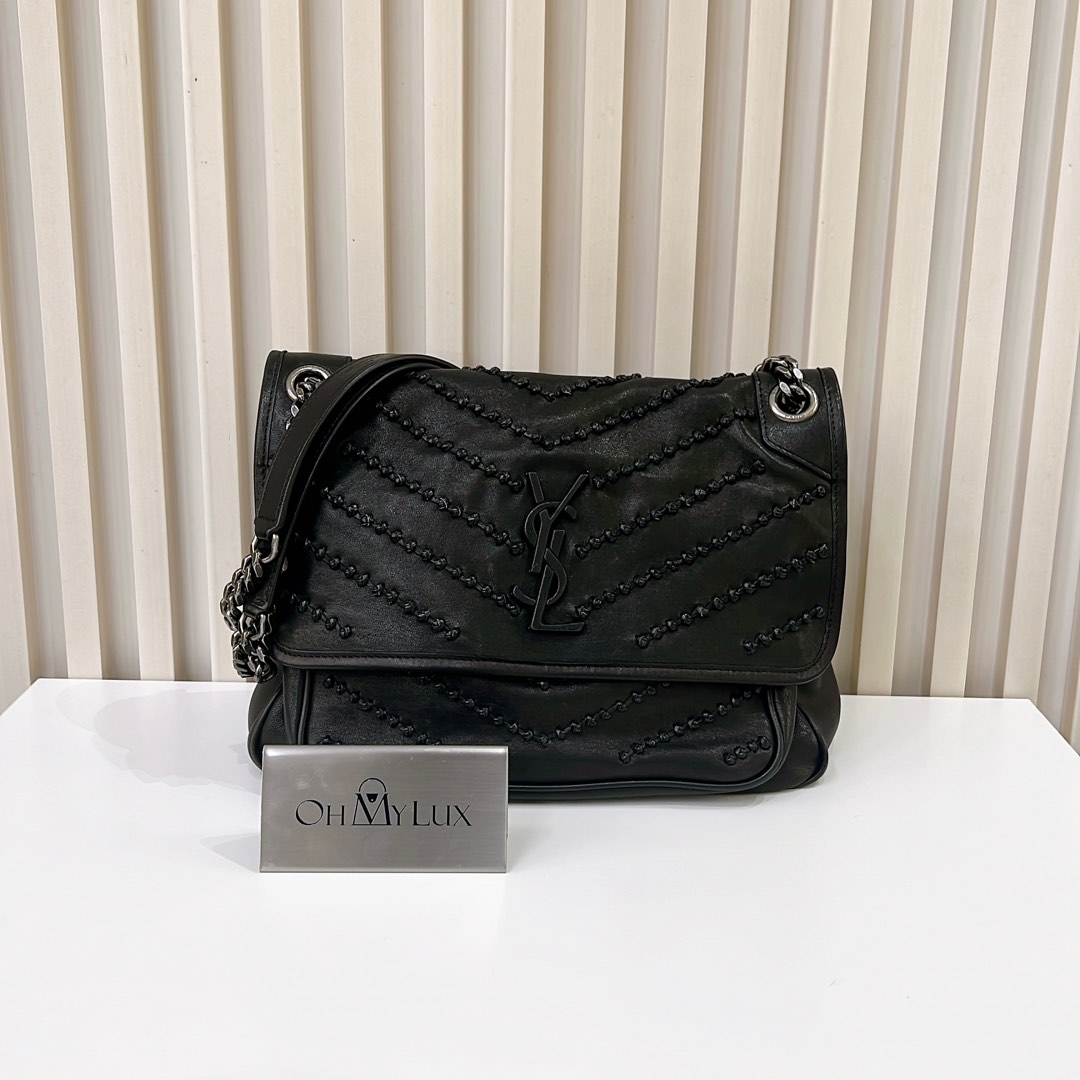 YSL Niki Black Medium Studded, Luxury, Bags & Wallets on Carousell