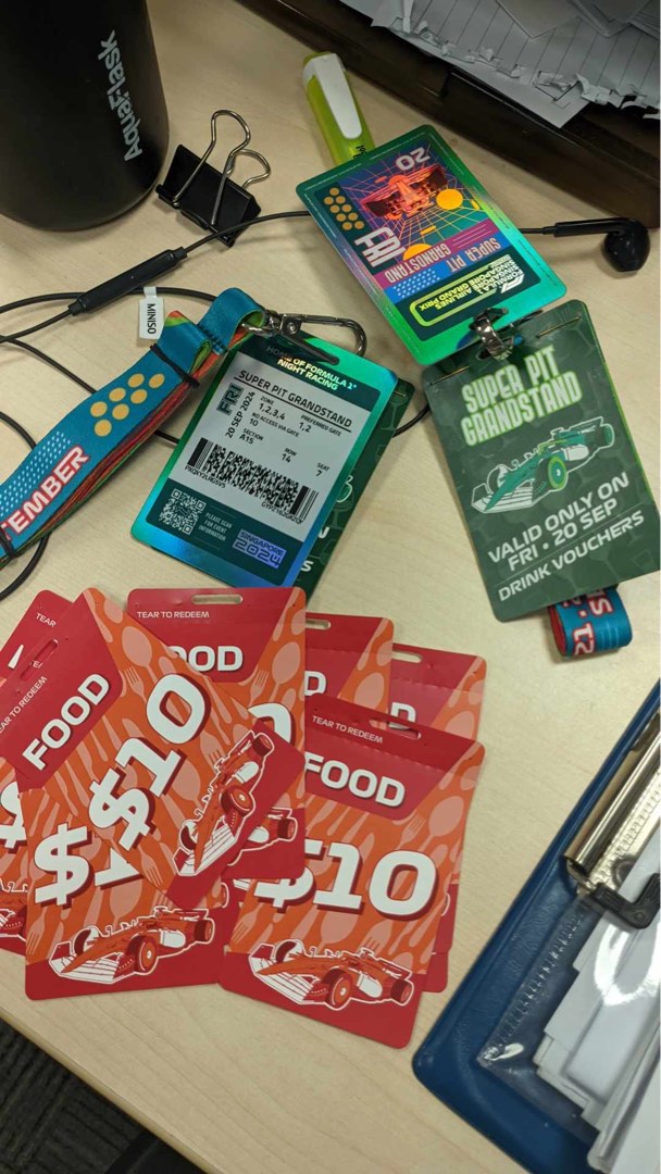 2pcs. F1 Super Pit Grandstand Tickets with Food and Drinks Vouchers ...
