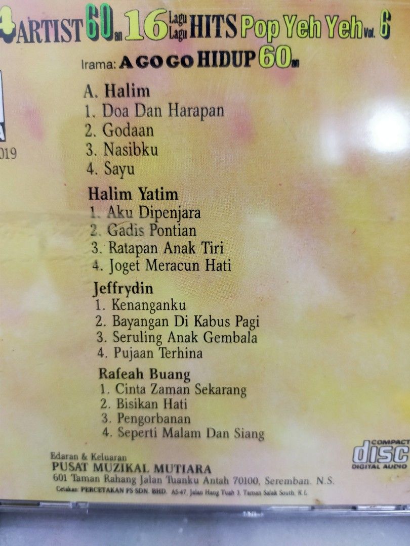 4 Artist 60an: pop yeh yeh, a go go (A.Halim, Halim Yatim, Jeffrydin ...