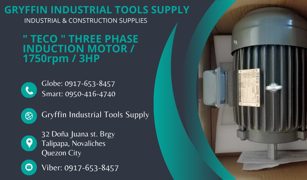 " TECO " THREE PHASE INDUCTION MOTOR / 1750rpm / 3HP, Commercial ...