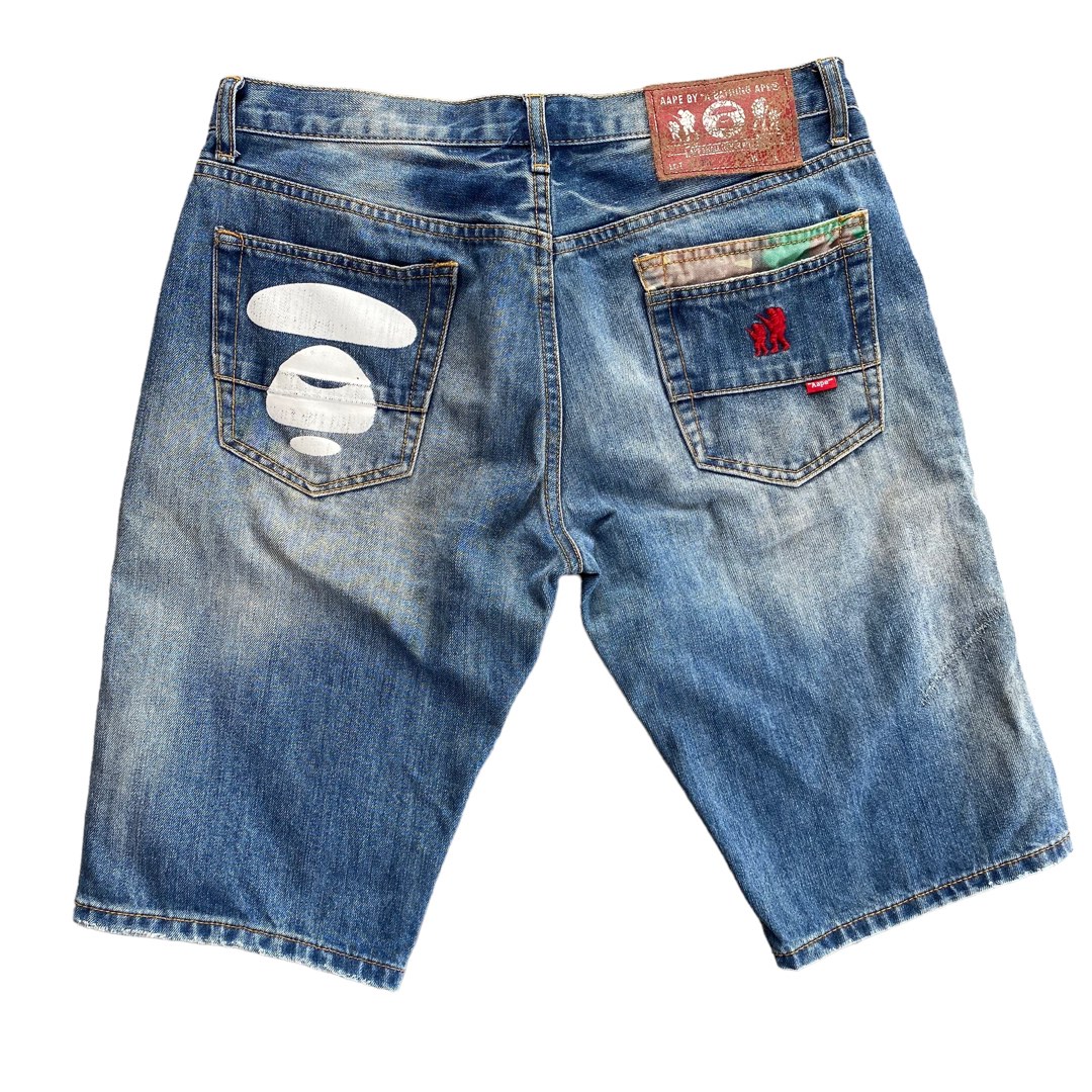 Aape A Bathing Ape Bape Baggy Jorts Short Denim Jeans, Men's Fashion ...