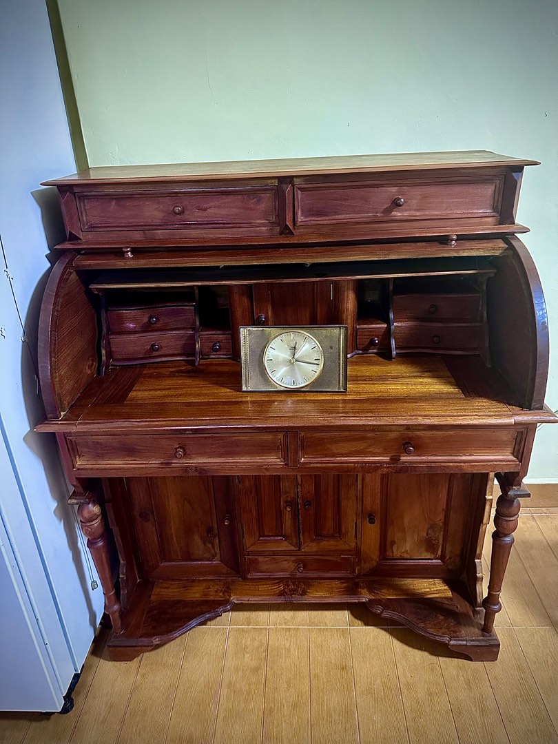 Antique Wooden Study Table/Cabinet, Furniture & Home Living, Furniture ...