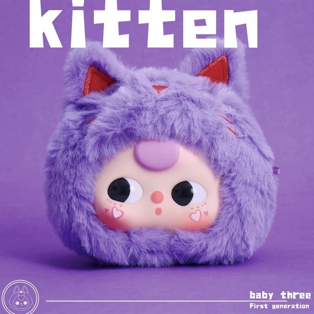 Baby Three Version 1, BB3 V1 Plush - Blue Elephant and Purple Kitten ...