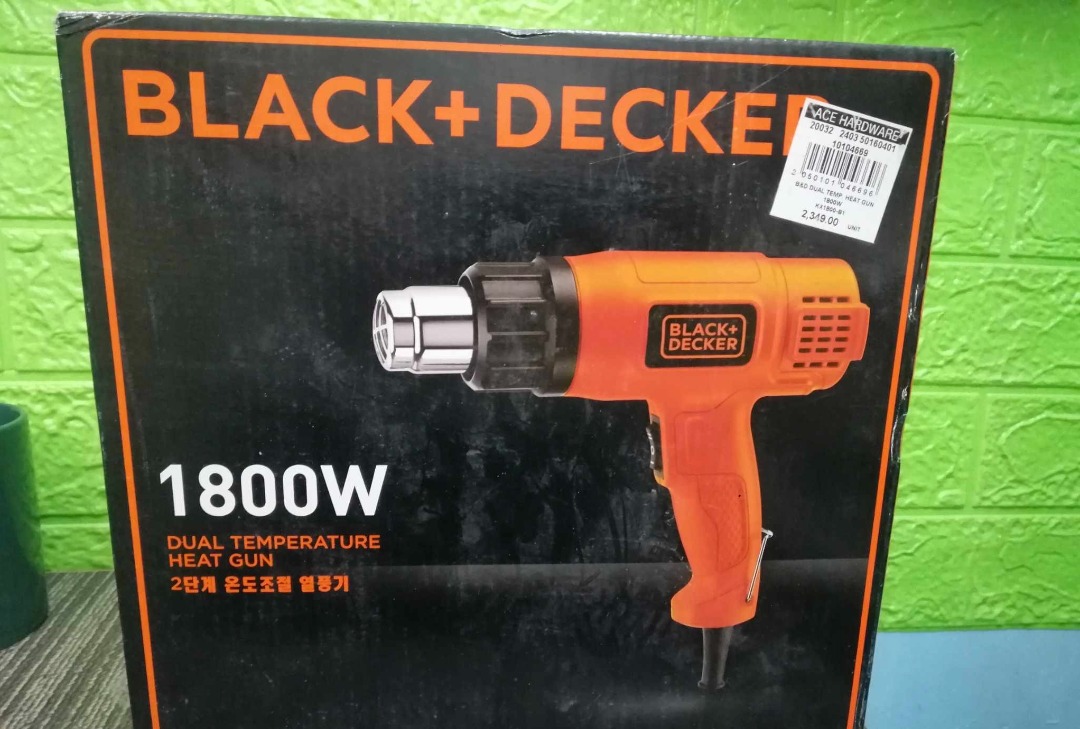 BLACK AND DECKER KX1800 1800W Dual Temperature Heat Gun, Commercial & Industrial, Construction ...