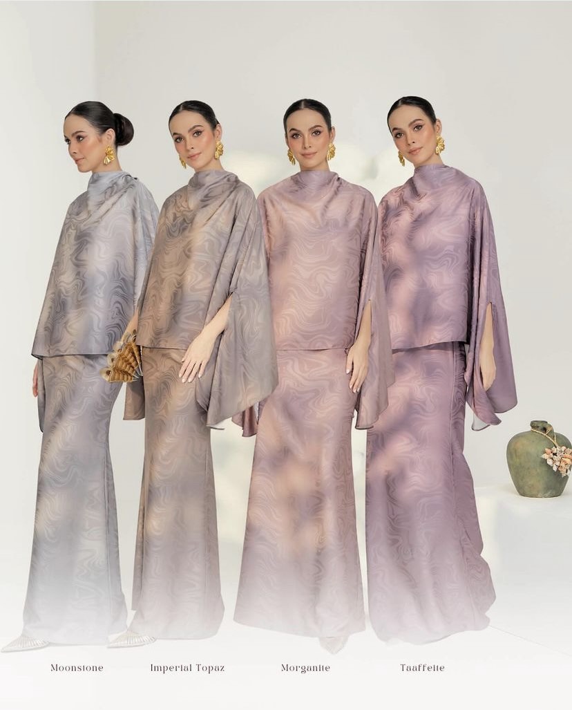 Caftanist Emily Marble Jacquard Ombre Set - Imperial Topaz, Women's ...