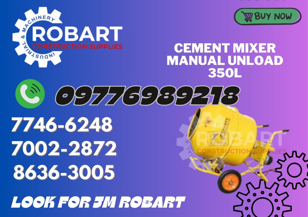 Cement Mixer Manual Unload 350L, Commercial & Industrial, Construction ...