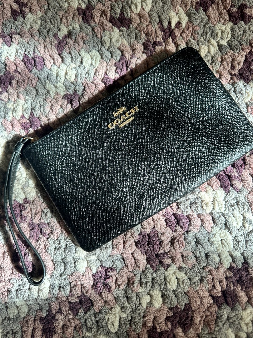 COACH - Black large corner zip, Women's Fashion, Bags & Wallets, Purses ...