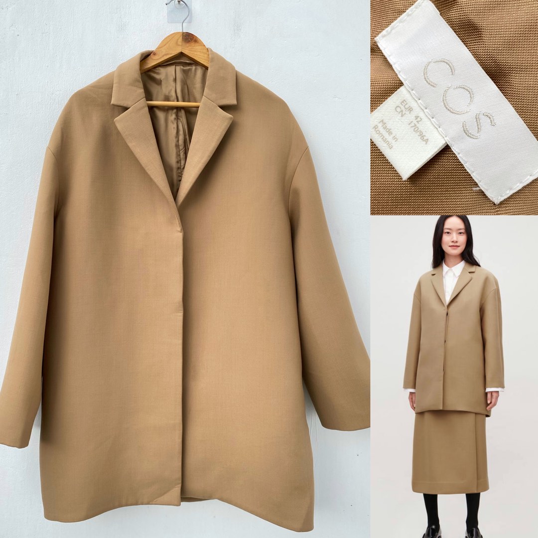 COS Wool-Blend Cocoon Coat, Women's Fashion, Activewear on Carousell