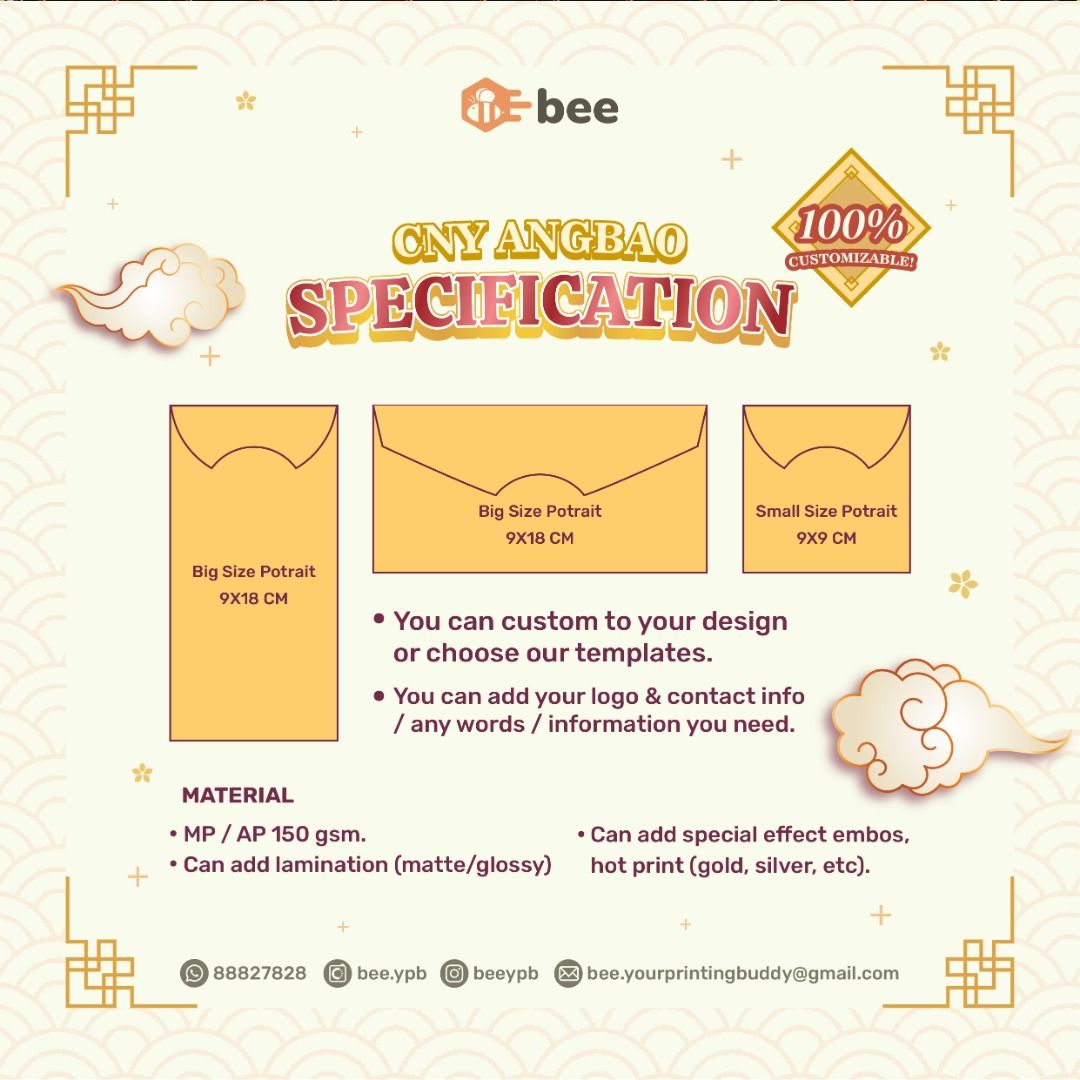 CUSTOM CHINESE NEW YEAR RED PACKET | ANG BAO PRINTING | RED PACKET ...