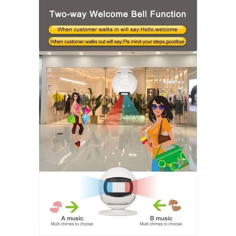 Daytech HW08 Welcome Chime Door Bell Doorbell Door Chime Shop Entry ...