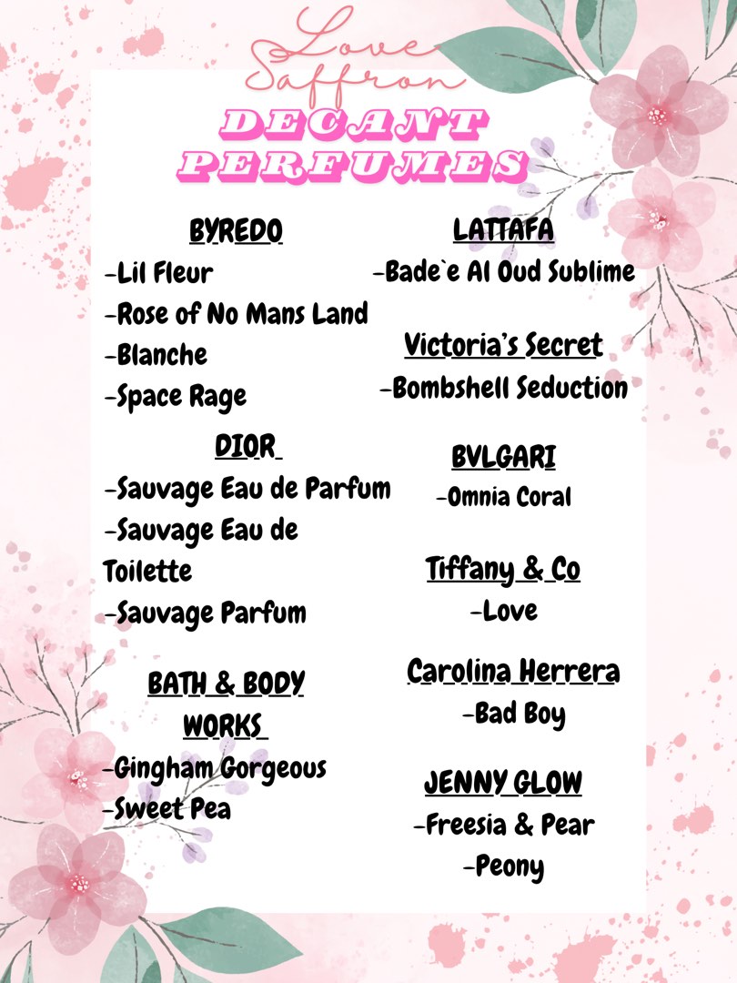 Decant Perfumes Tingi, Beauty & Personal Care, Fragrance & Deodorants ...