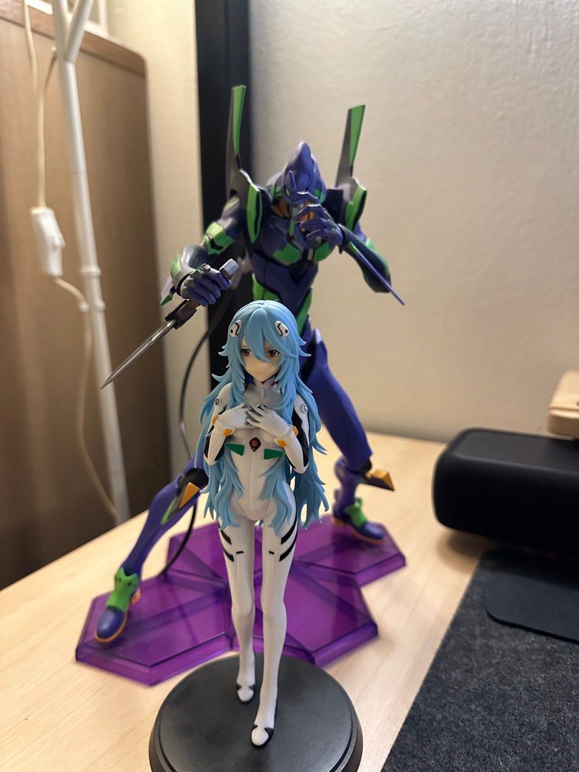 Evangelion Unit 01 Figure Ichiban Kuji Prize A with box and extra Rei ...