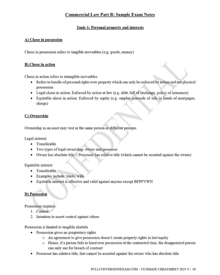 [FREE] PCLL Conversion Notes Cheatsheet 2025, 興趣及遊戲, 書本 & 文具, 書本及雜誌 ...