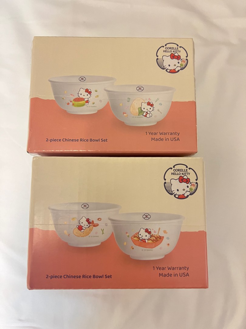 Hellokitty 康寧 corelle 飯碗 hello kitty 450ml 中式飯碗, 傢俬＆家居, 廚具和餐具, 餐具和餐具 ...