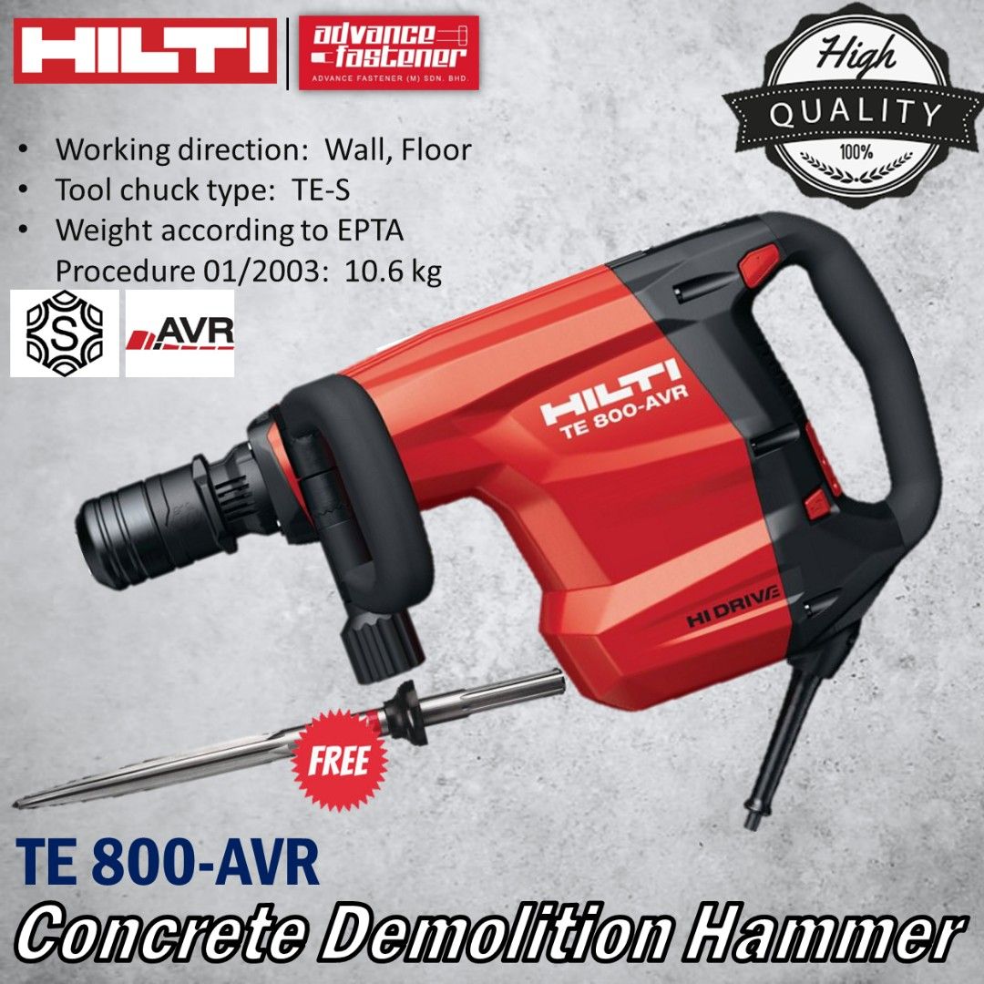 HILTI TE 800 AVR CONCRETE MACHINE, Furniture & Home Living, Home Improvement & Organisation ...
