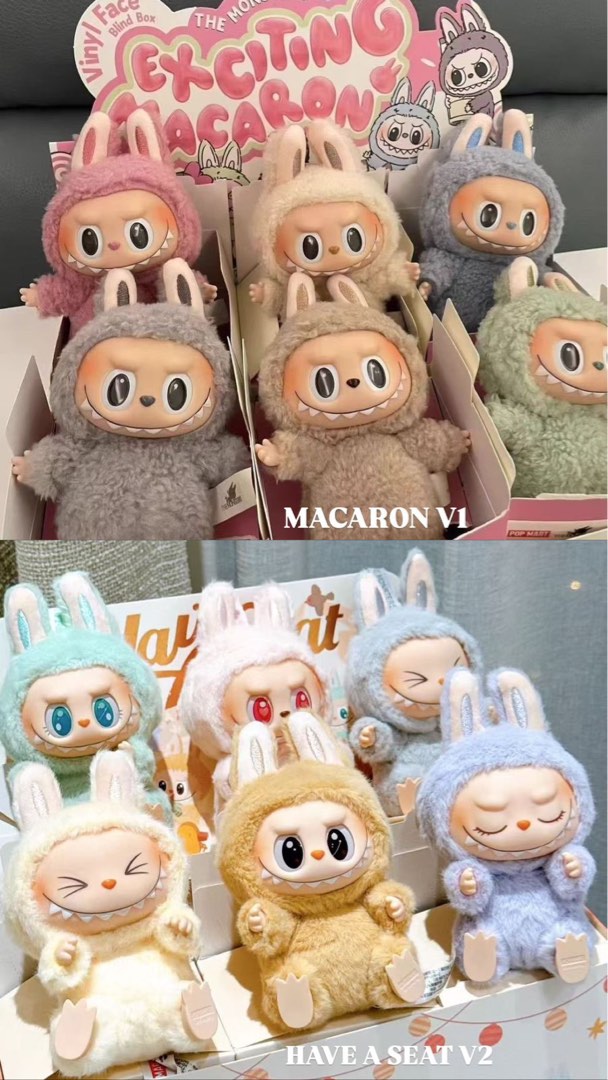Labubu vs1 dan vs2 / labubu macaron / labubu have a seat 1:1, Toys ...