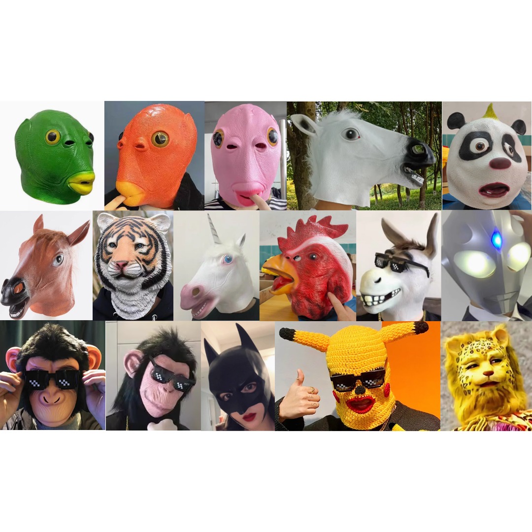 New viral green fish head costume for men, funny fish head mask, goofy ...