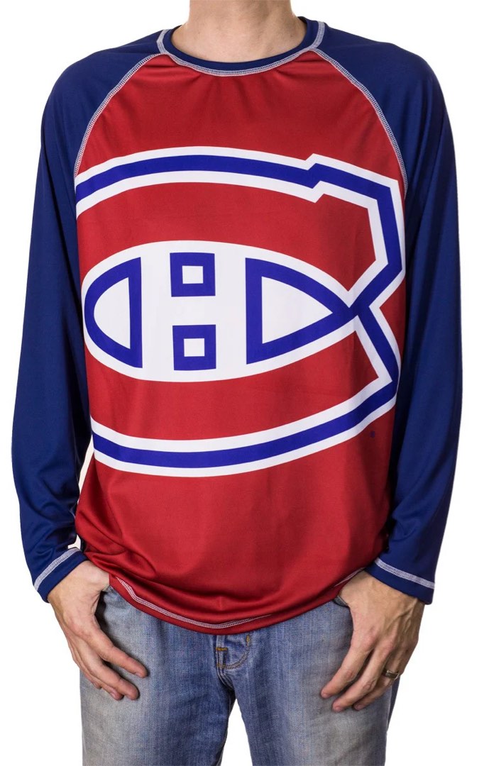 NHL Montreal Canadiens Jersey Style Long Sleeve Rashguard, Men's ...