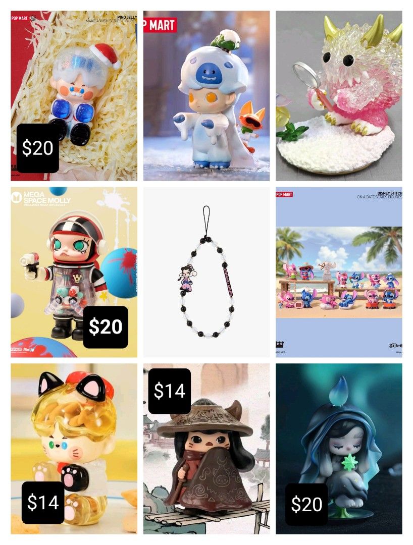 Pop Mart Popmart Figurines Skullpanda Chaka Pucky Pino Jelly Molly ...