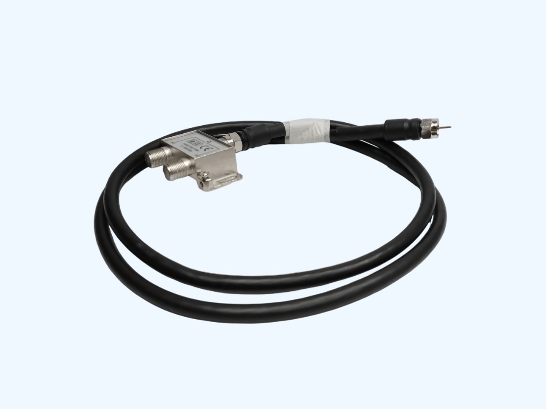 RG6 COAXIAL CABLE with F CONNECTOR MALE to 2-WAY FEMALE SPLITTER 5 ...