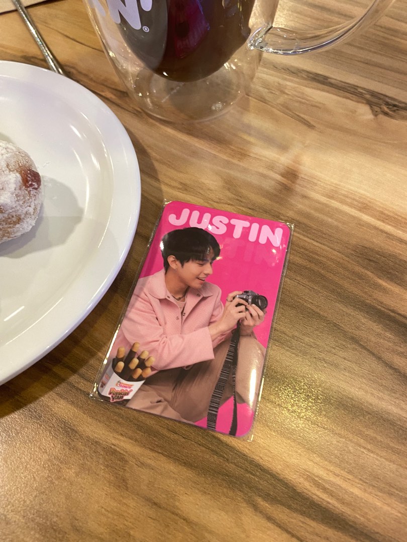 SB19 dunkin donut justin photocard pc, Hobbies & Toys, Memorabilia ...