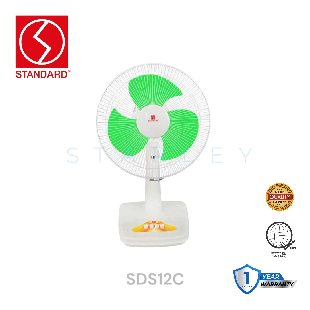 STANDARD Desk Fan 12" Wide Blade (SDS12C), Furniture & Home Living ...