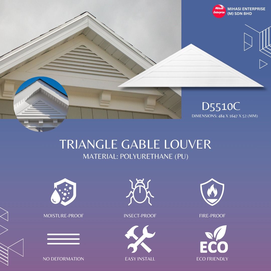 TRIANGLE GABLE LOUVER | AIR VENTILATION | VENTS | WALL VENT | MATERIAL ...
