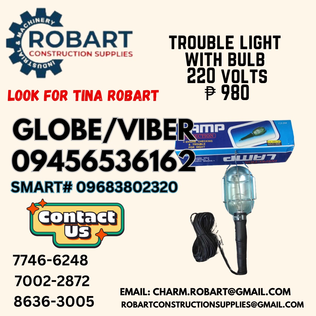 Trouble light with bulb 220 volts, Commercial & Industrial ...