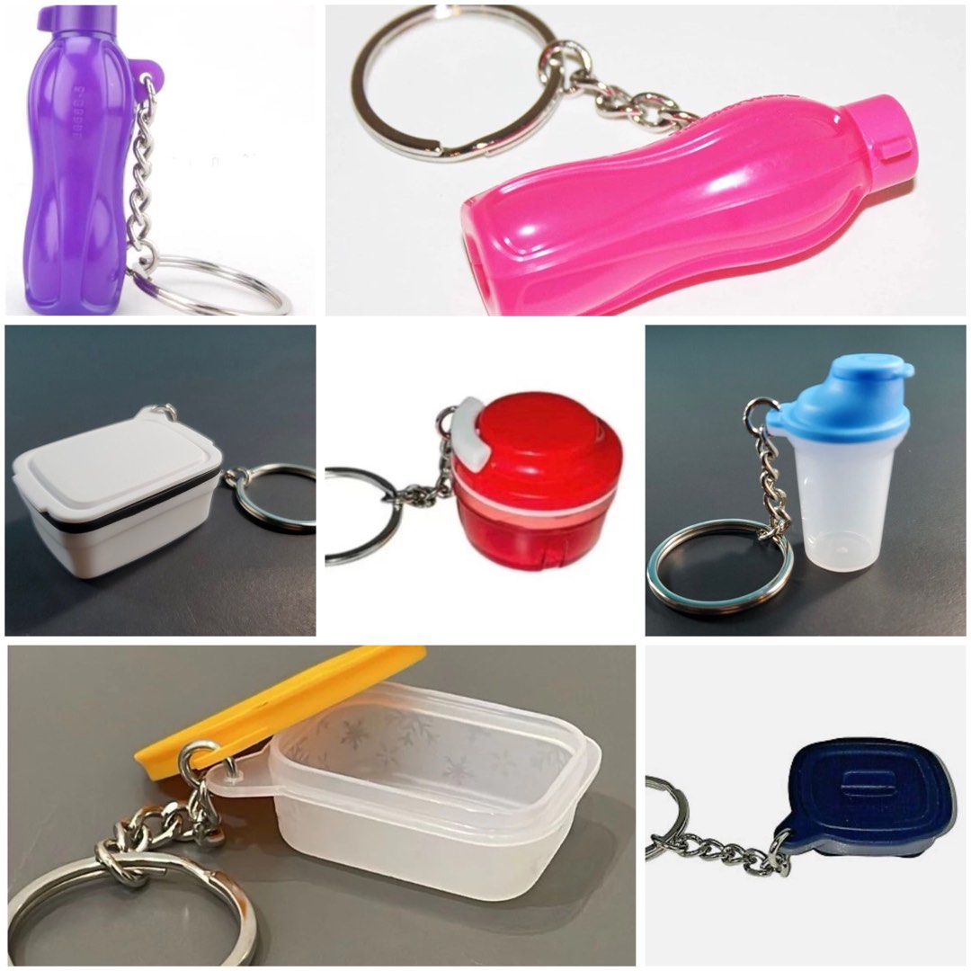 TUPPERWARE Keychain Limited Edition Bottle Bowl Ball Prism Canister ...