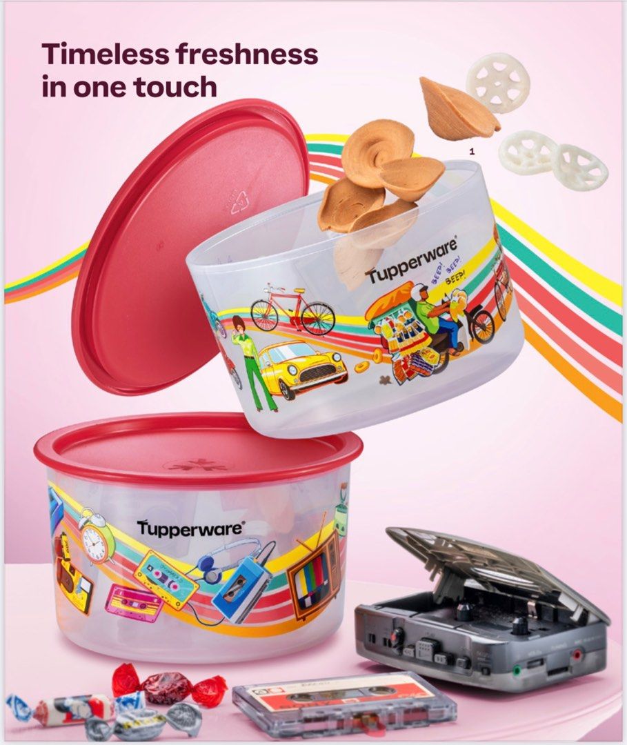Tupperware One Touch Throwback, Furniture & Home Living, Kitchenware ...