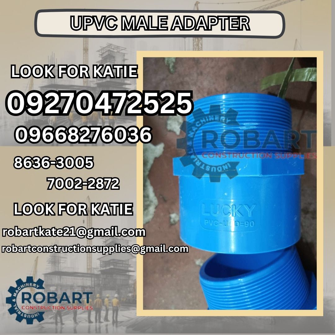 UPVC Male Adapter Blue, Commercial & Industrial, Construction Tools ...