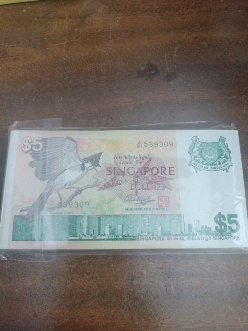 $5 bird series 100pcs no run singapore old notes sgd, Hobbies & Toys ...
