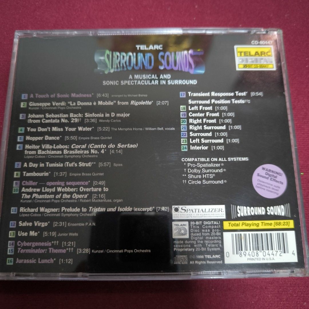 95%new TAS上榜名盤TELARC滴水之聲《SURROUNDSOUNDS》 A Musical And Sonic ...