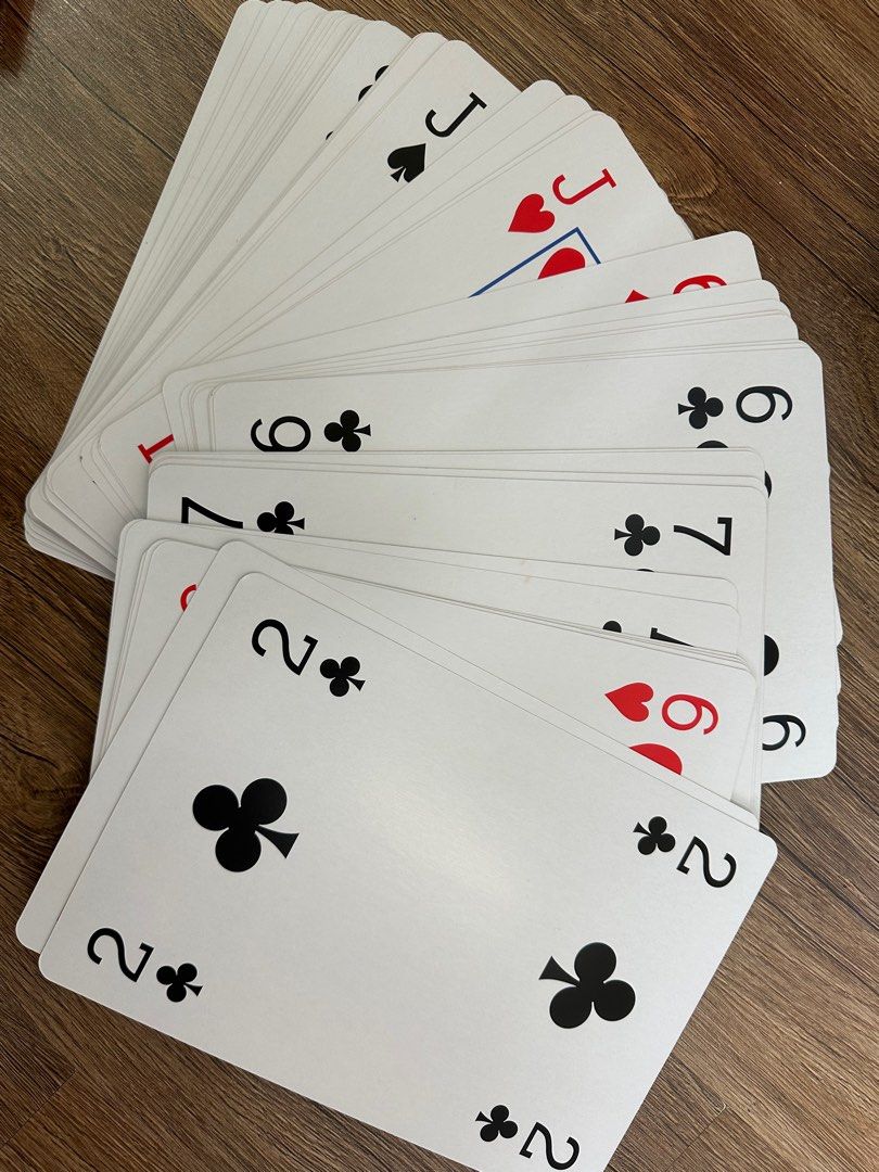 A4 jumbo playing poker card, Hobbies & Toys, Toys & Games on Carousell
