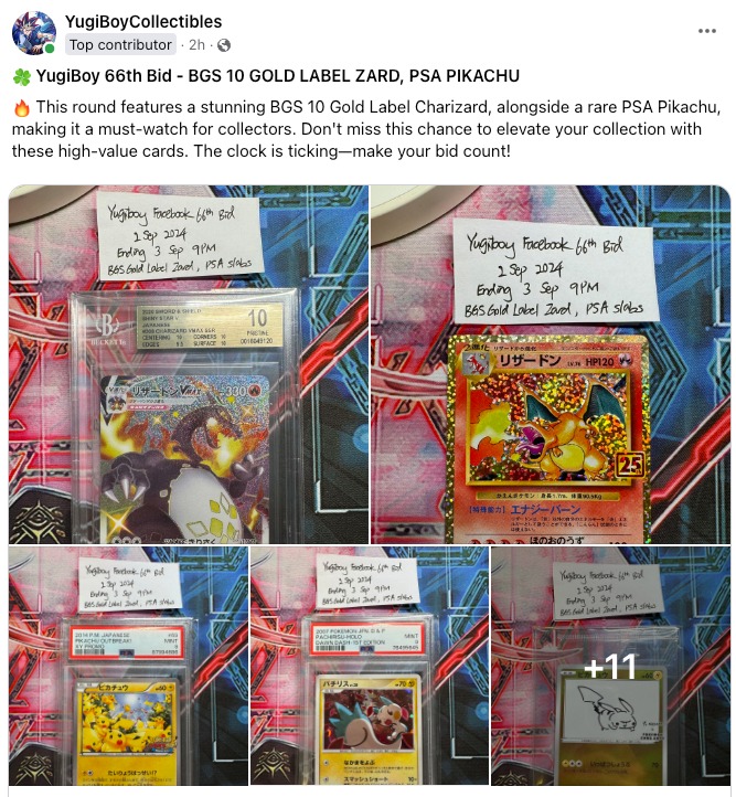 BGS 10 GOLD LABEL CHARIZARD SSR ON FACEBOOK AUCTION, CLOSING 3 SEP 9 PM ...