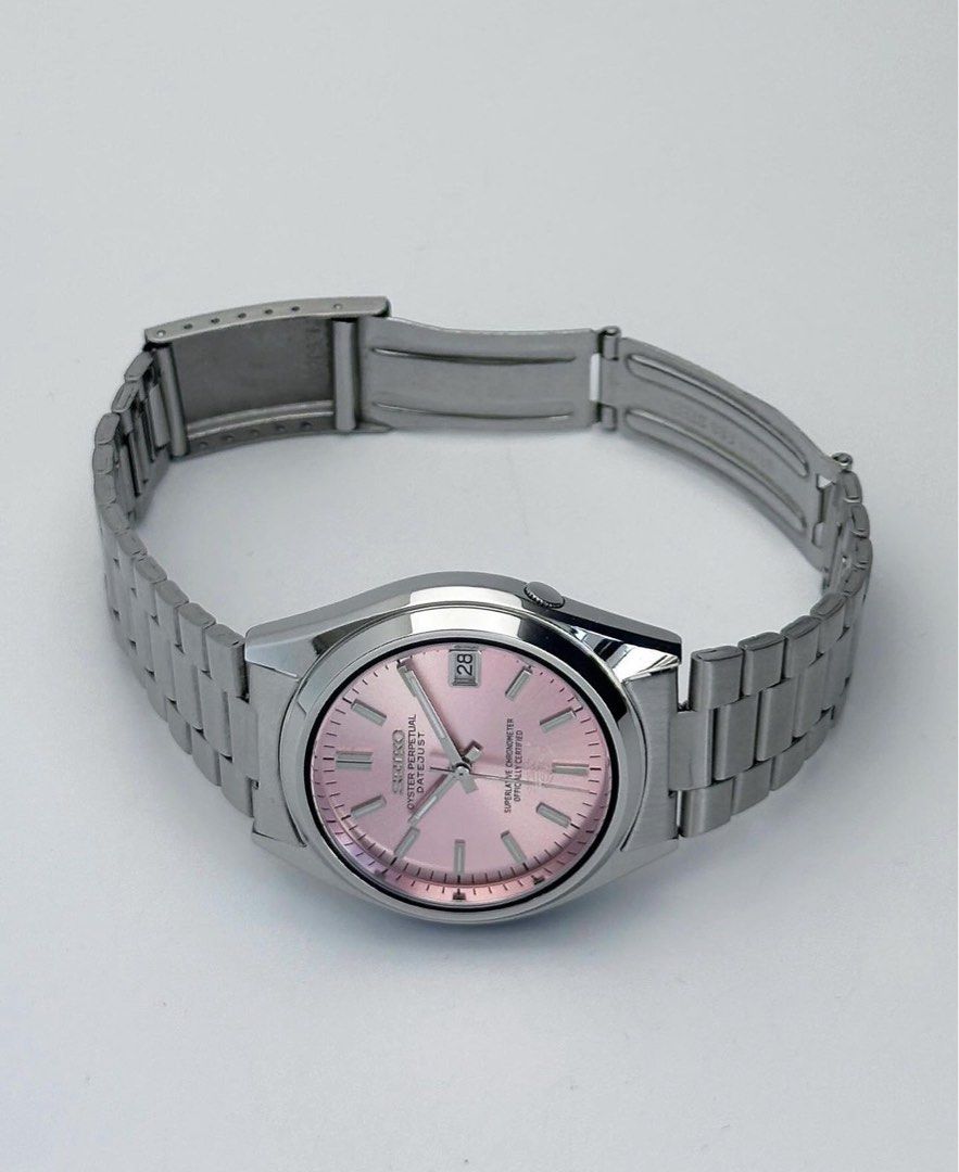 Custom Seiko Mod 37mm Ash Pink SNX Datejust Automatic Watch, Men's ...