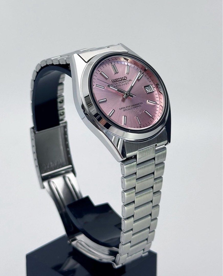 Custom Seiko Mod 37mm Ash Pink SNX Datejust Automatic Watch, Men's ...