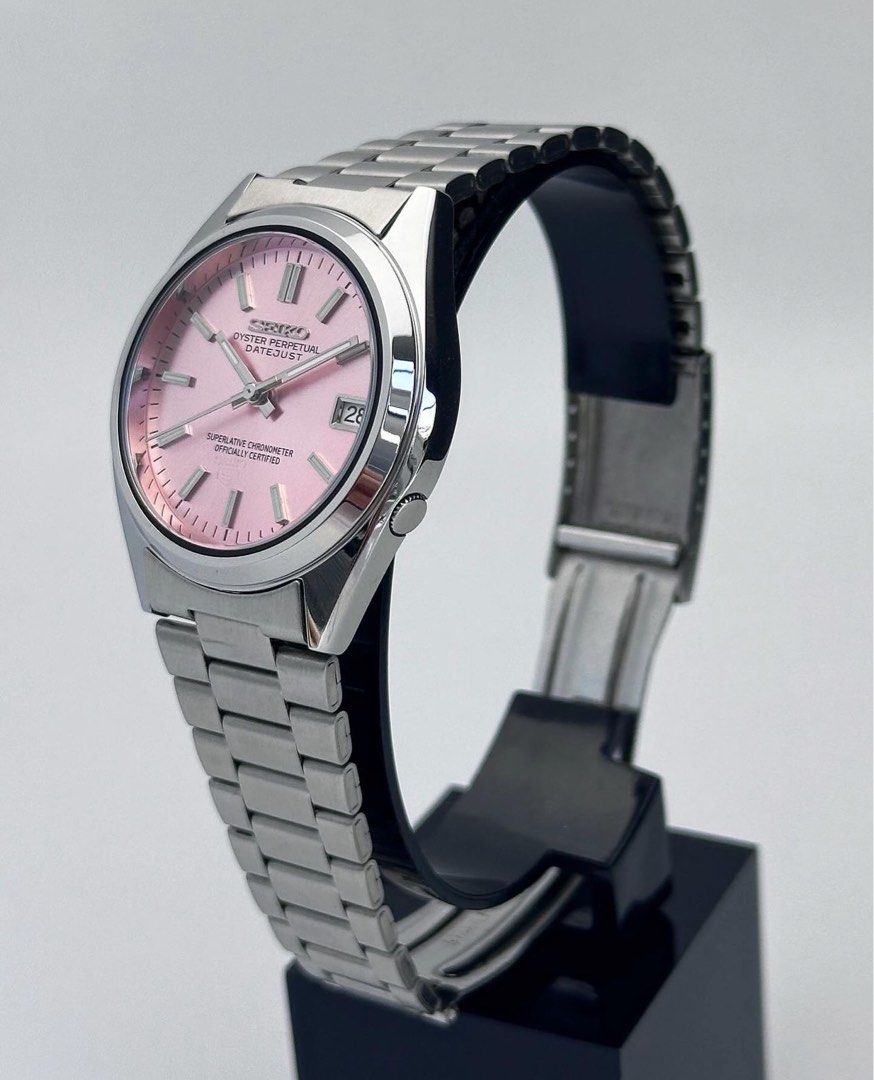 Custom Seiko Mod 37mm Ash Pink SNX Datejust Automatic Watch, Men's ...