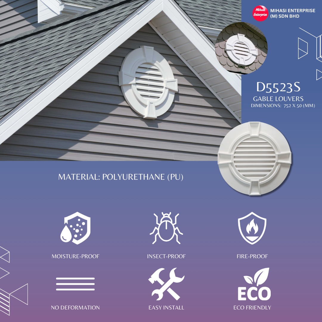 D5523S GABLE LOUVERS PU MATERIAL | ROOFTOP ENGLISH STYLE | KEYSTONE ...